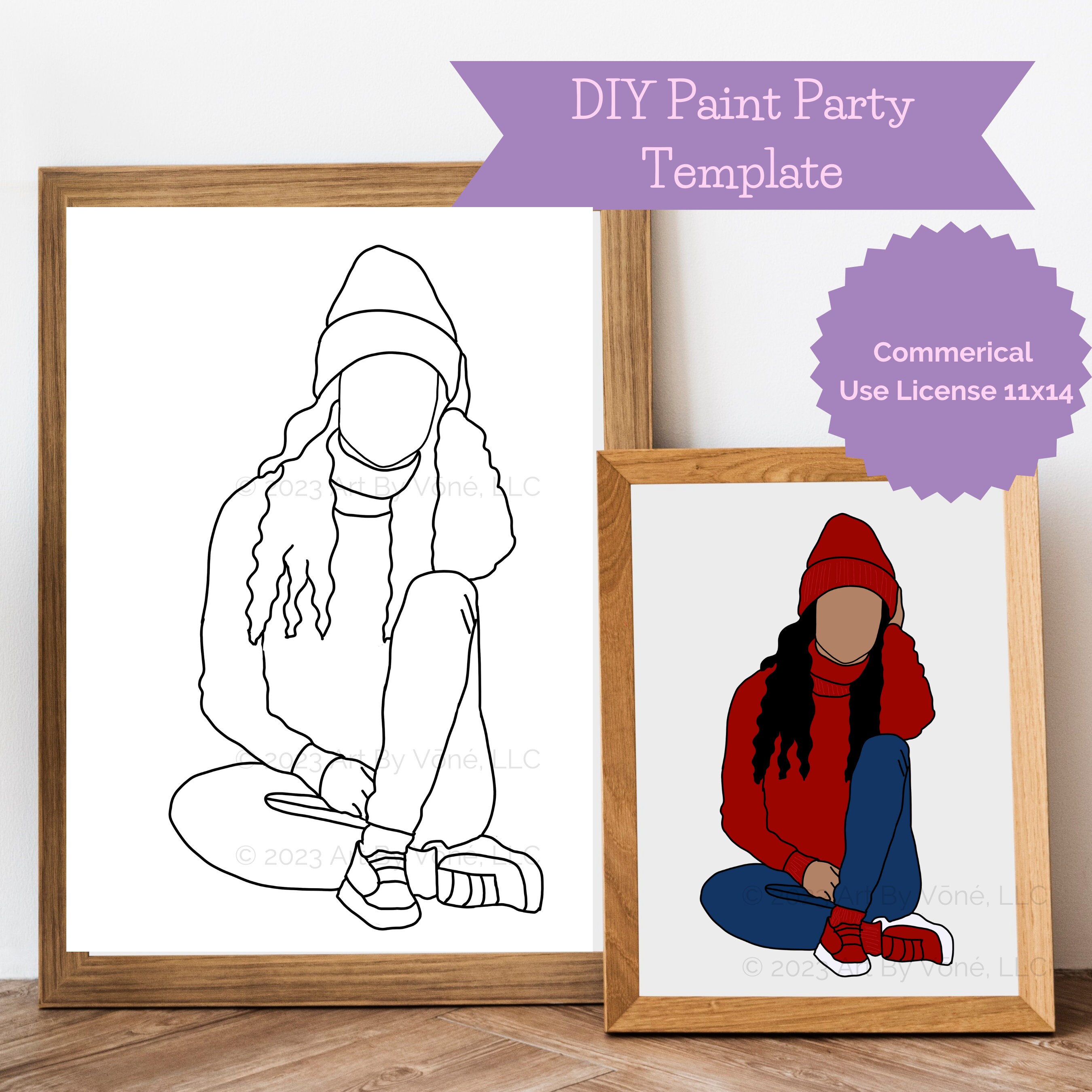 DIY Paint Party Printable Easy Trace-and-paint Outlines - Etsy Canada