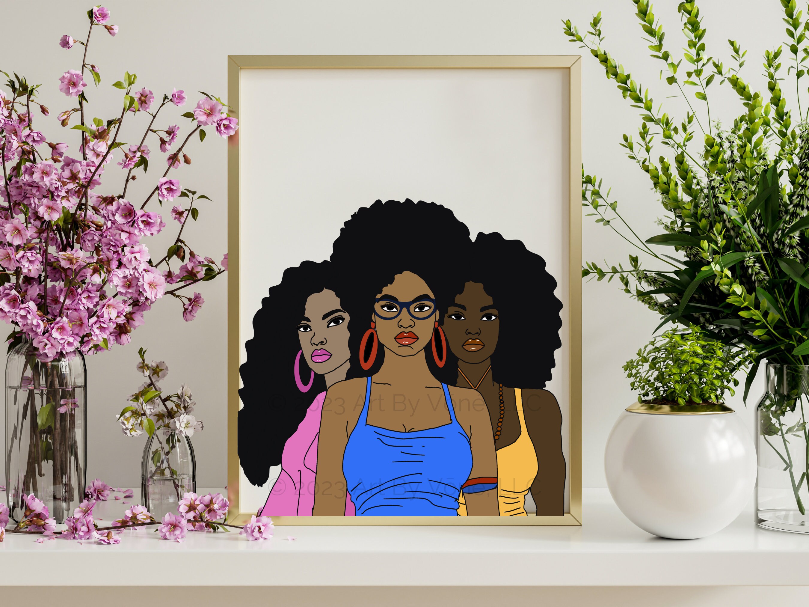 African American Women Portrait Clipart PNG Set of 12 - Etsy