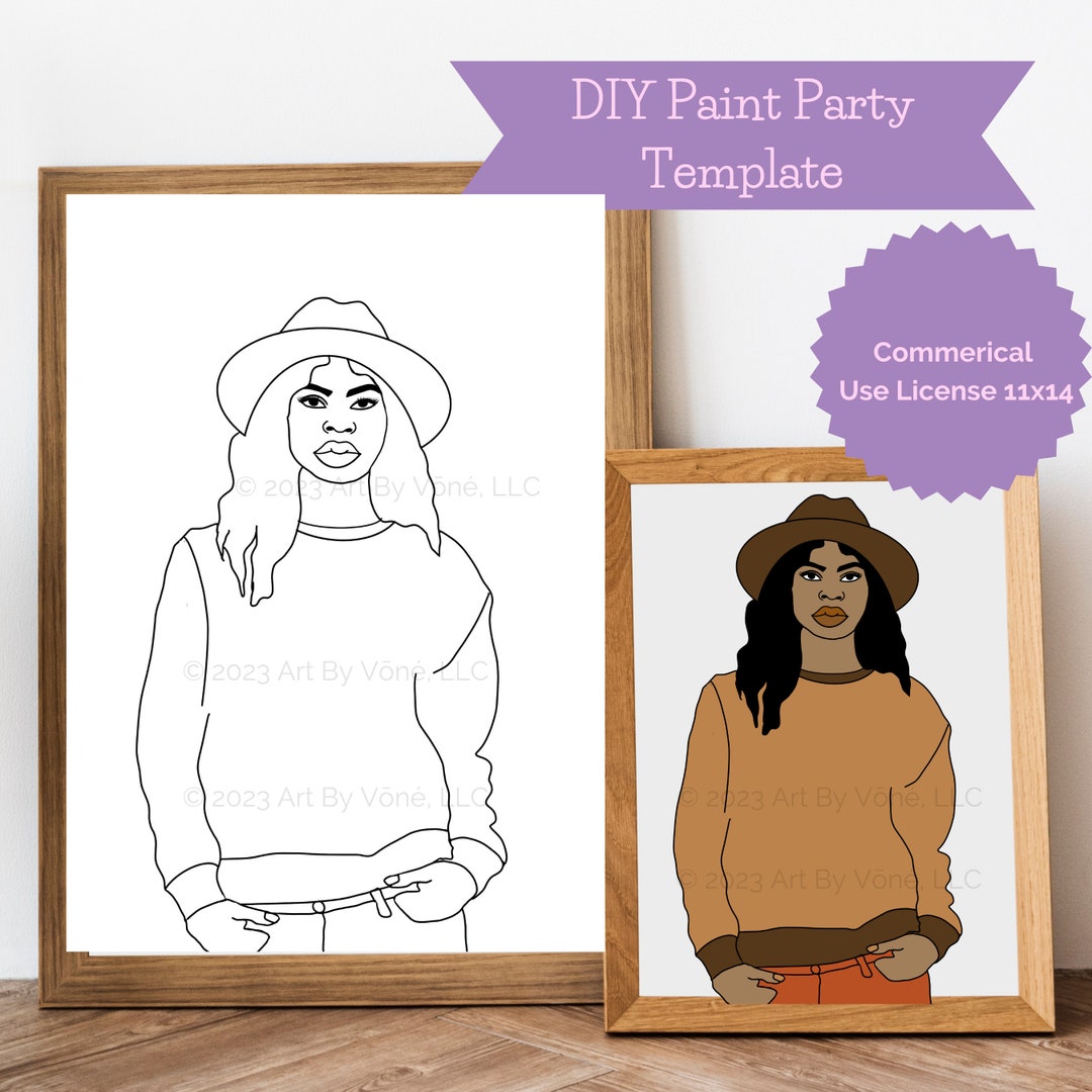 DIY Paint Party Printable Easy Trace-and-paint Outlines - Etsy
