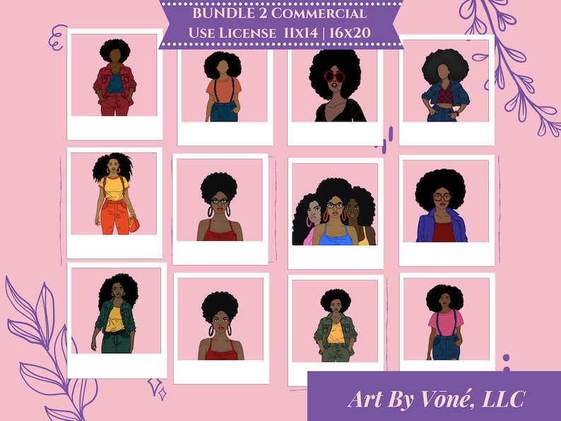 DIY Paint Party African American Women Templates, Trace Art for Sip ...