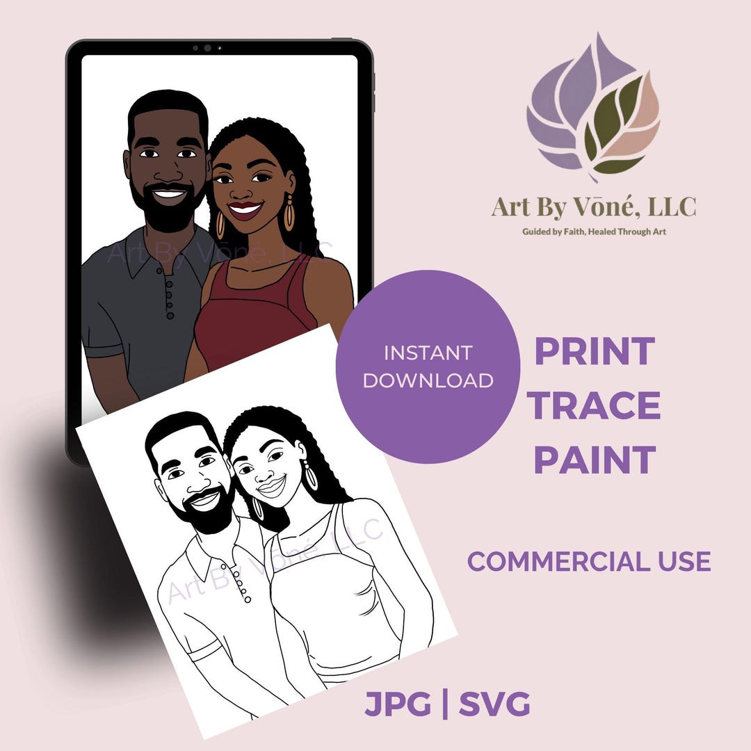 Valentine’s Day African American Couple Portrait Sip and Paint ...