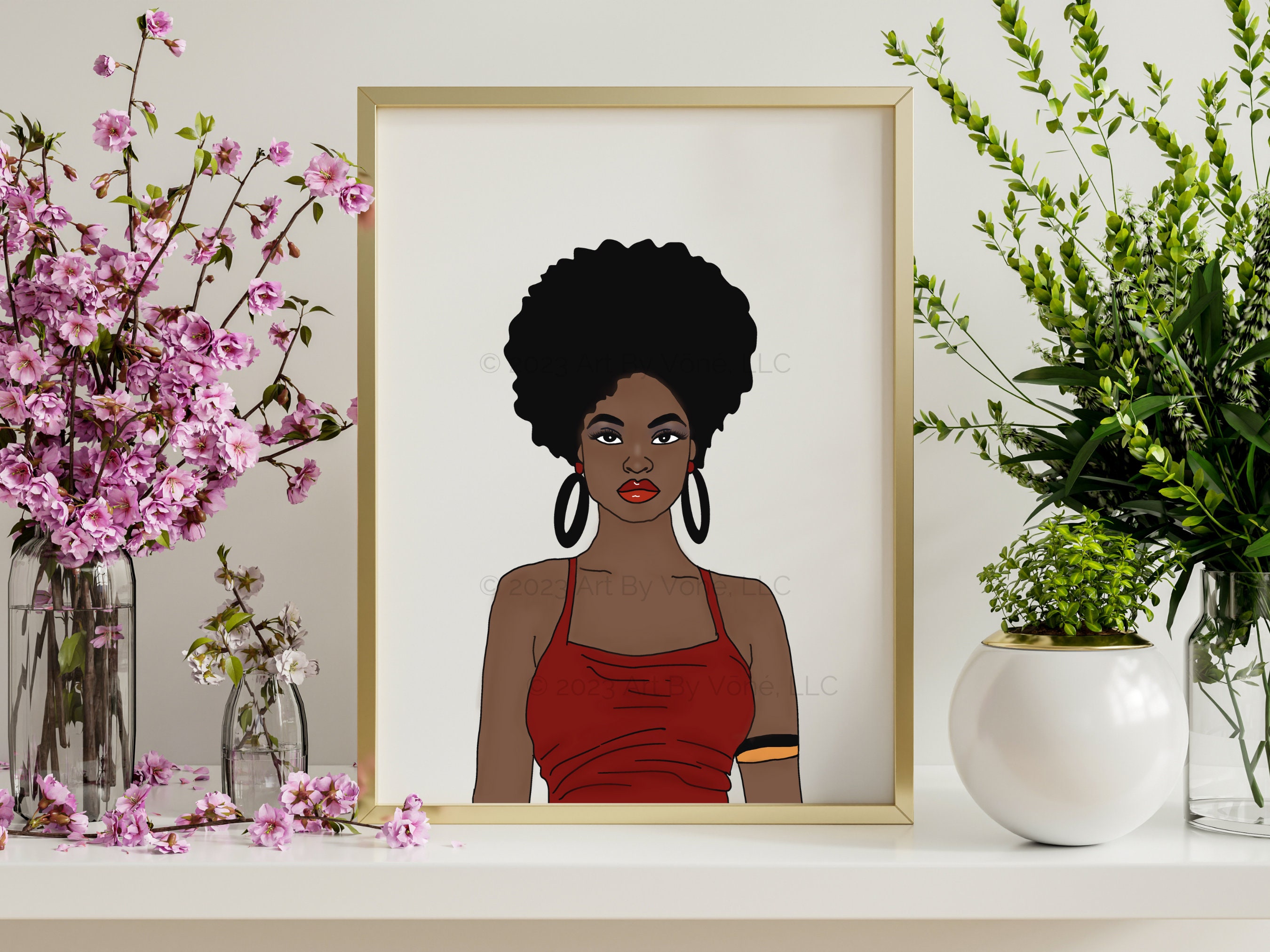 African American Women Portrait Clipart PNG Set of 12 - Etsy