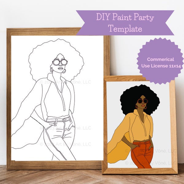 Sip and Paint Templates - Etsy