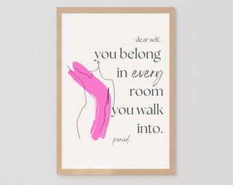 Self Love Poster, Affirmation Wall Art, Positive Affirmation Art ...