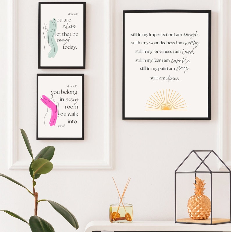 Self Love Poster, Affirmation Wall Art, Positive Affirmation Art ...