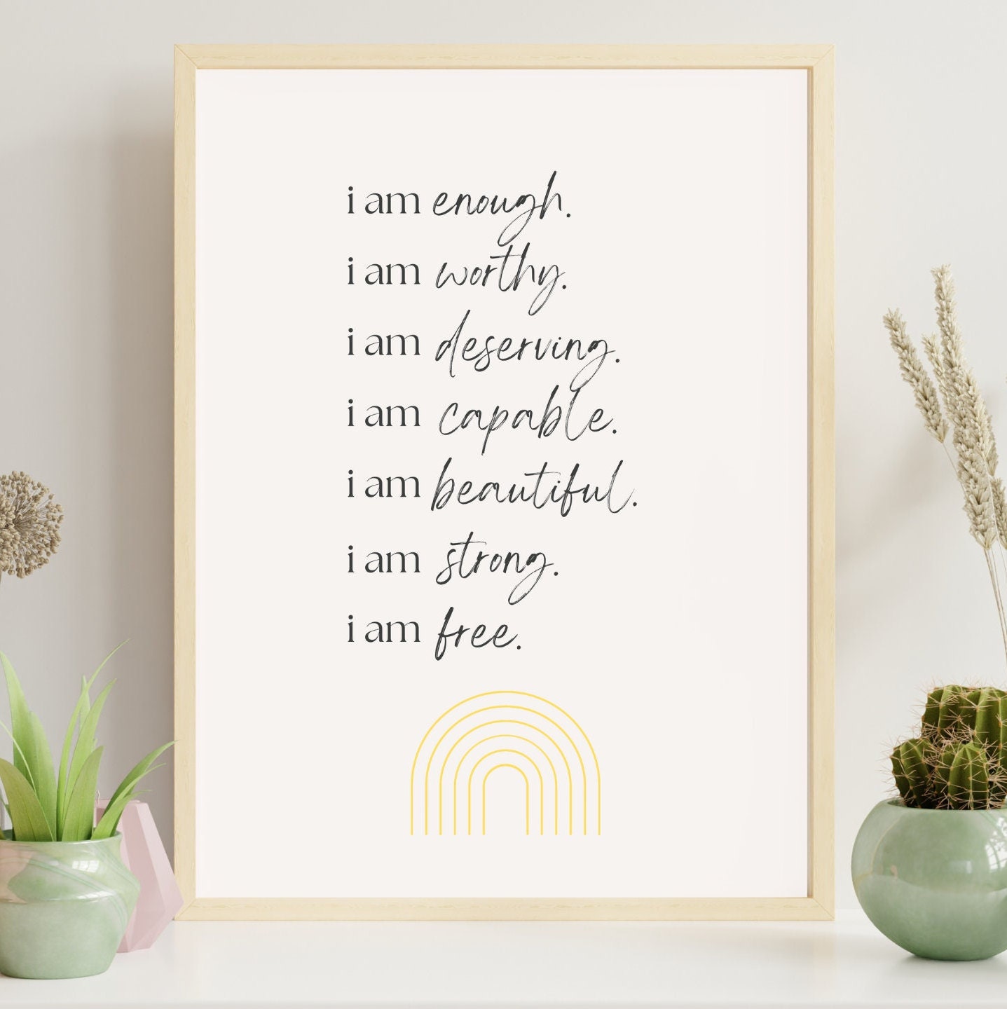 Self Love Poster, Affirmation Wall Art, Positive Affirmation Art ...