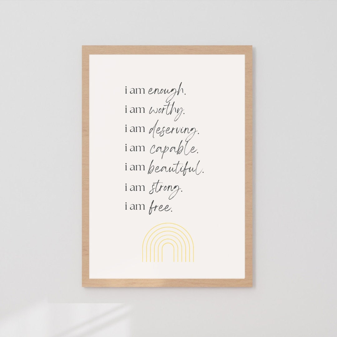 Self Love Poster, Affirmation Wall Art, Positive Affirmation Art ...