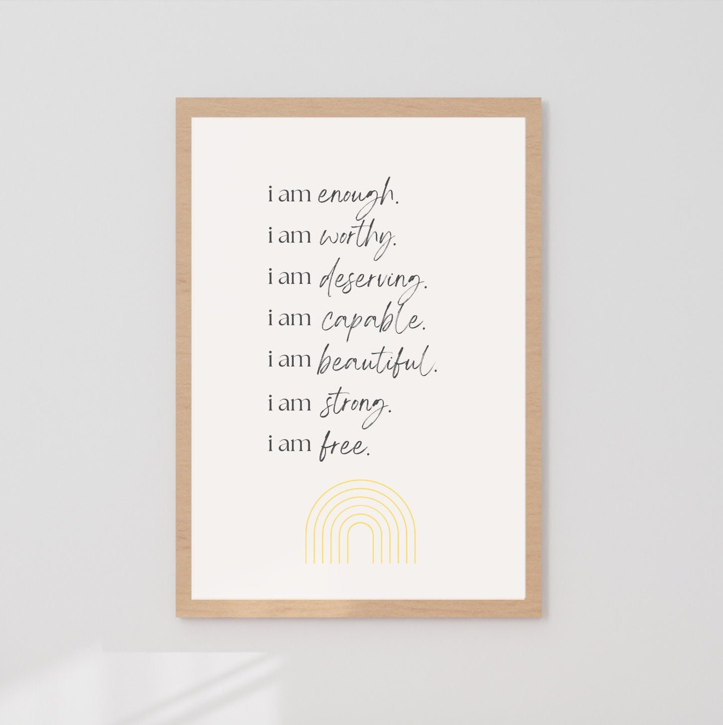 Self Love Poster, Affirmation Wall Art, Positive Affirmation Art ...