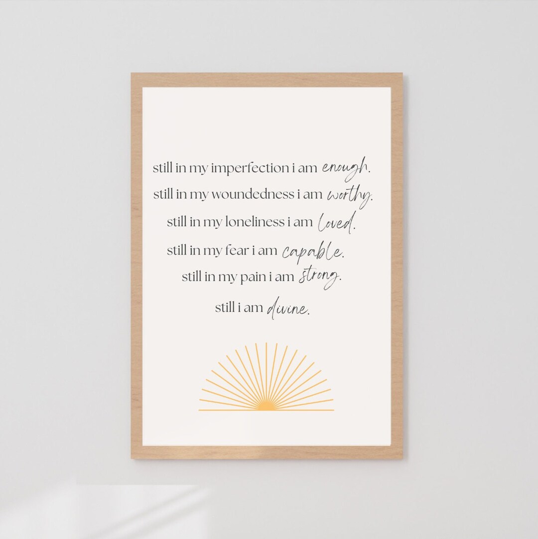 Self Love Poster, Affirmation Wall Art, Positive Affirmation Art ...