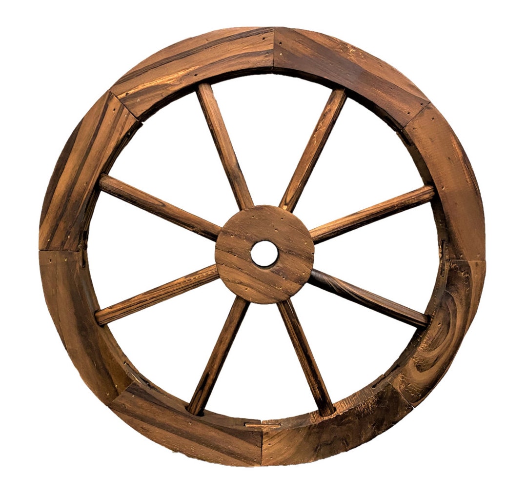 Wood Wagon Wheel 15.75 Rustic Western Patio Garden Yard Cowboy Wall ...