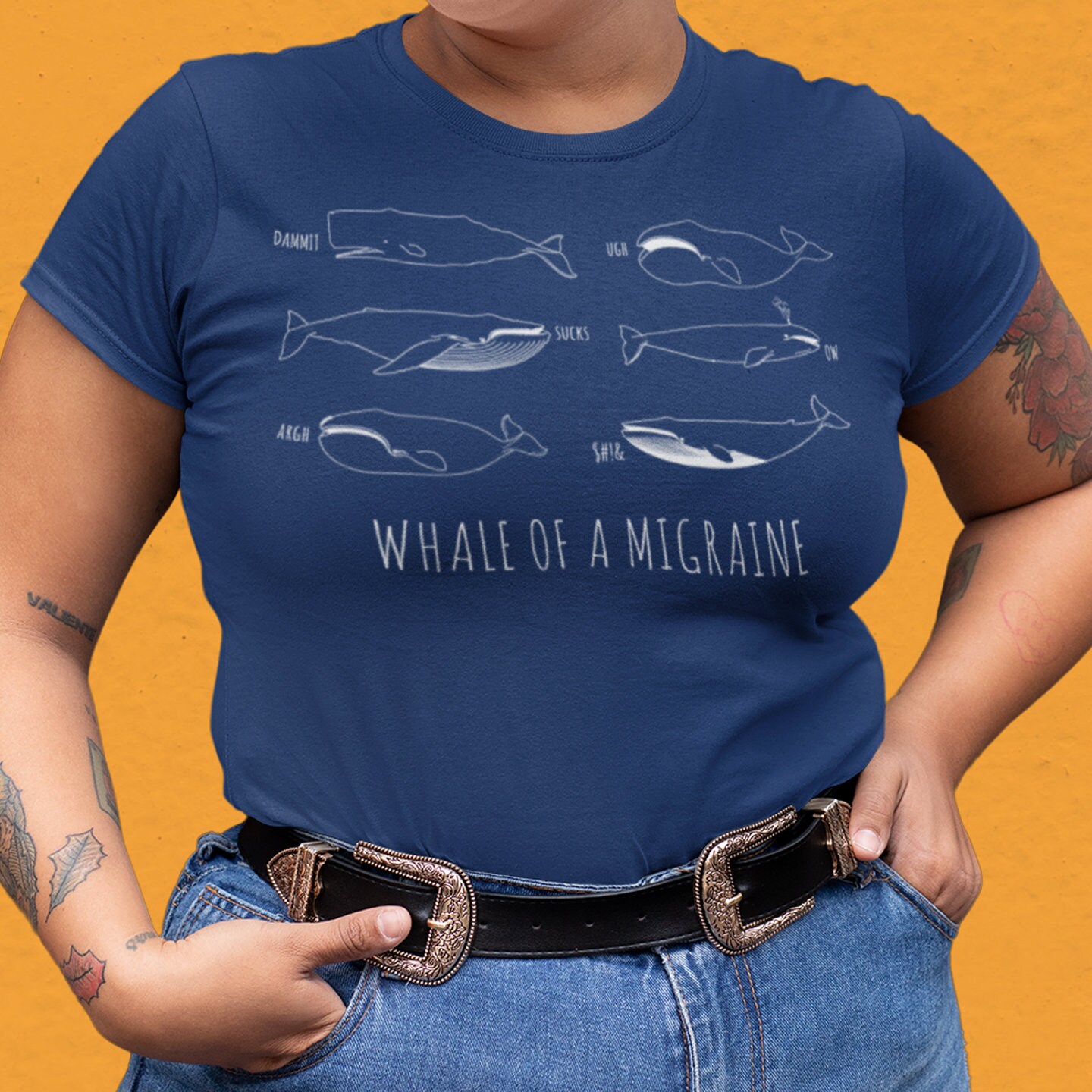 Whale of a Migraine Shirt, Headache Sick Cute Spoonie Tee, Invisible ...