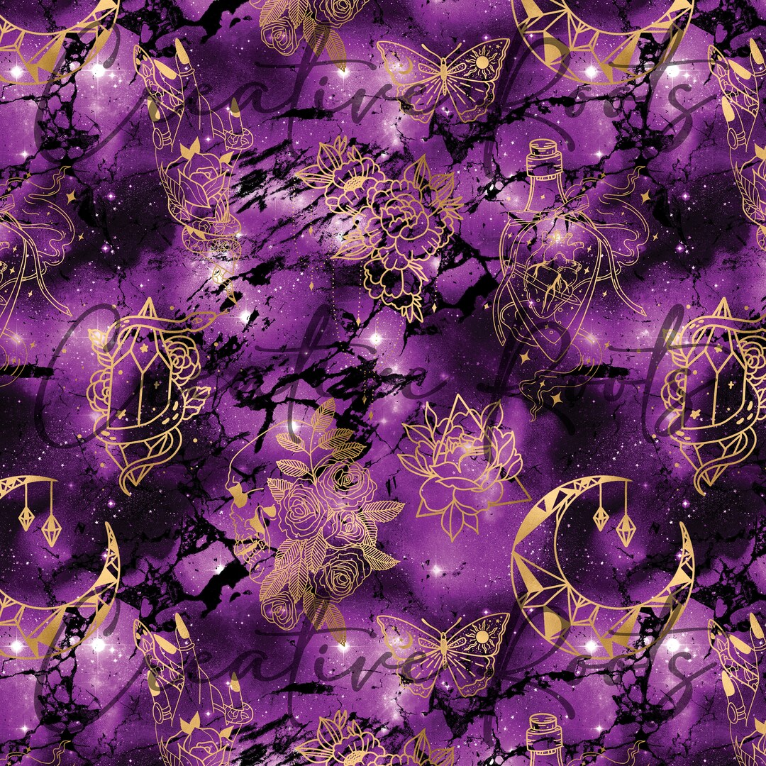 Purple Witchy Seamless File - Etsy