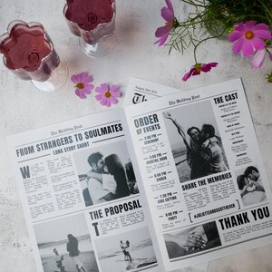 Newspaper Wedding Program | Design - Etsy