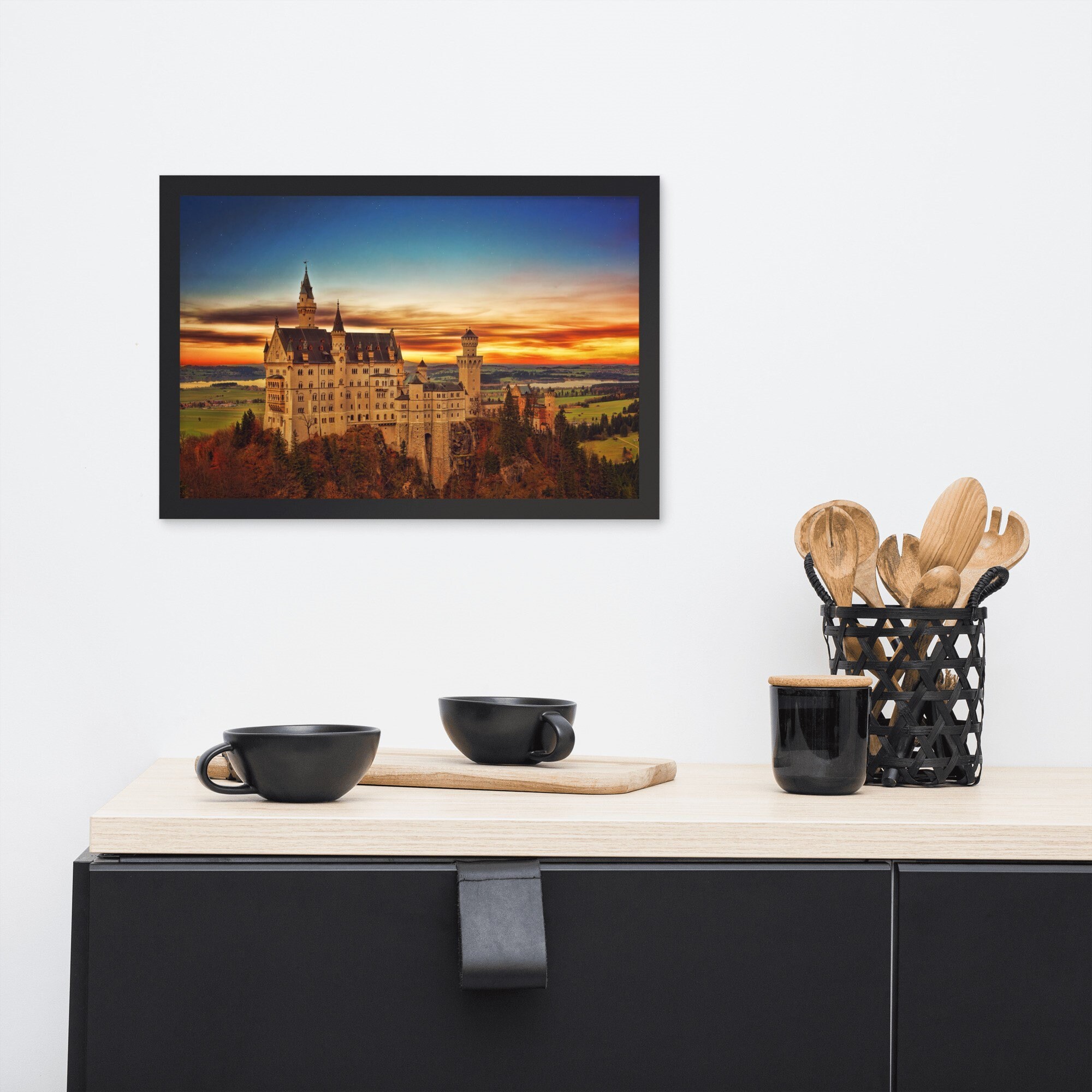 Neuschwanstein Castle Framed Poster Wall Art Wall Decor Hanging ...