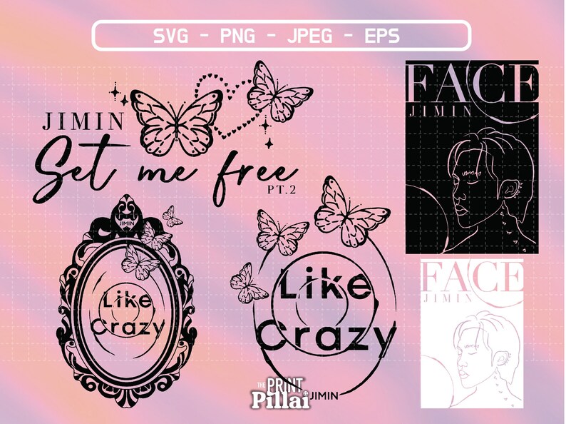 BTS Jimin Bundle Kpop Svg Eps Png Jpg Vector Files for - Etsy