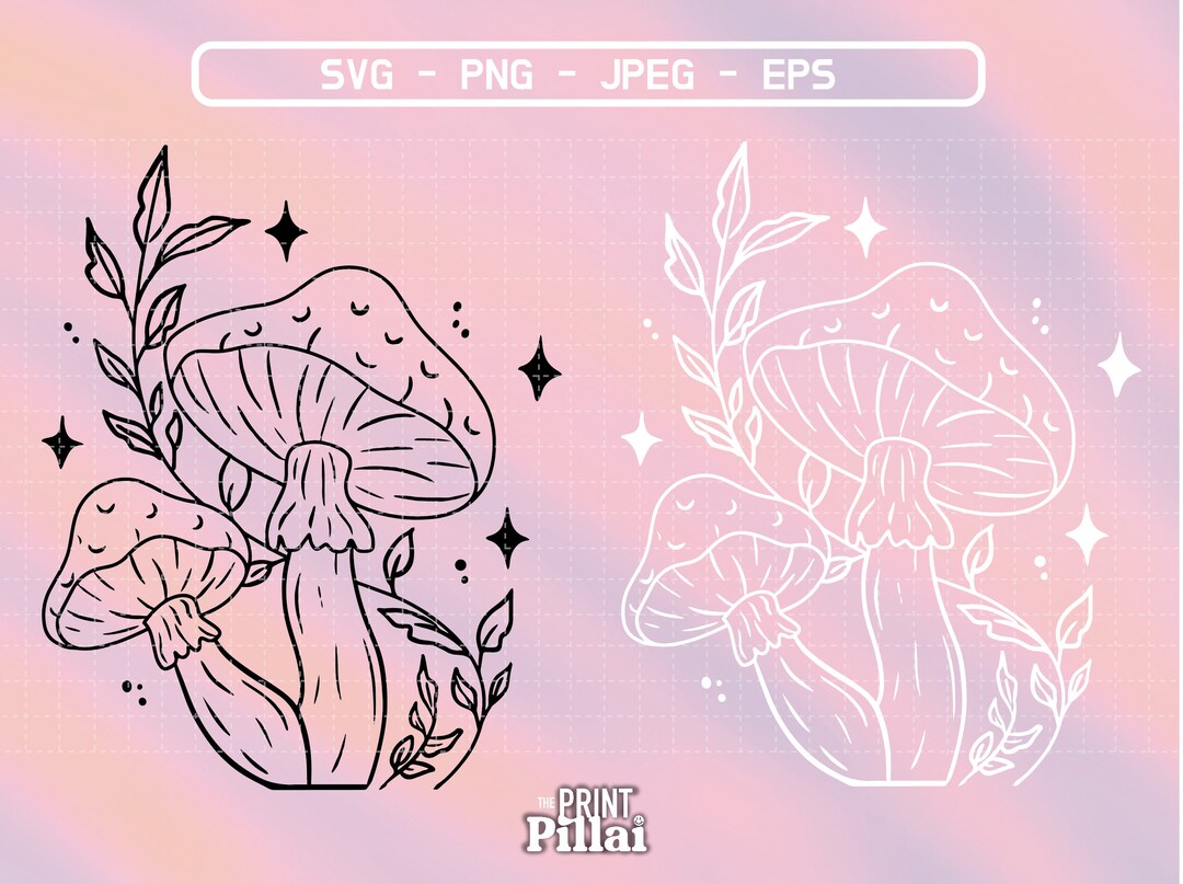 Mystical Mushroom SVG, Mushroom PNG Vector Files for Cricut and ...