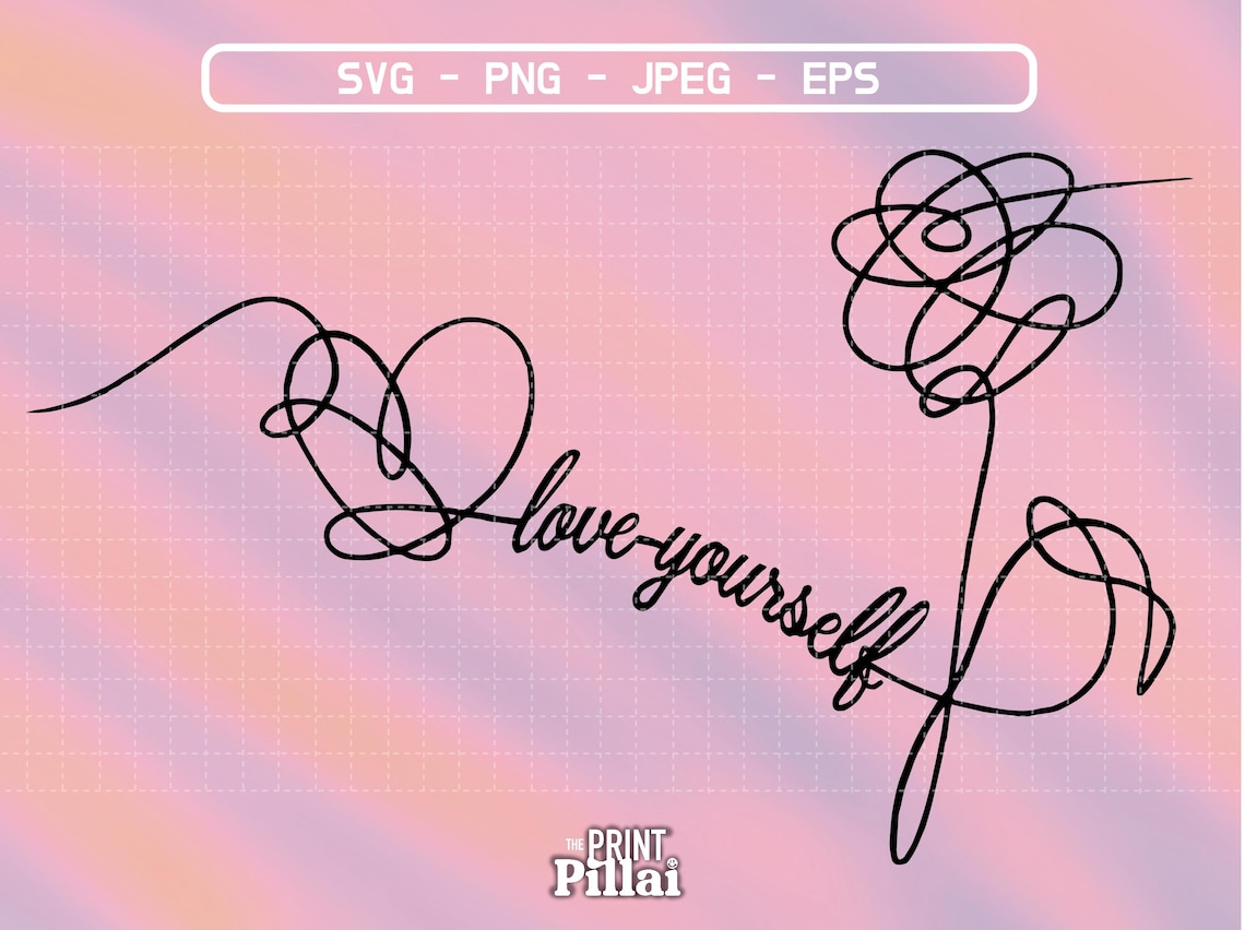 BTS Love Yourself Heart Svg Eps Png Jpg Vector Files for - Etsy Canada