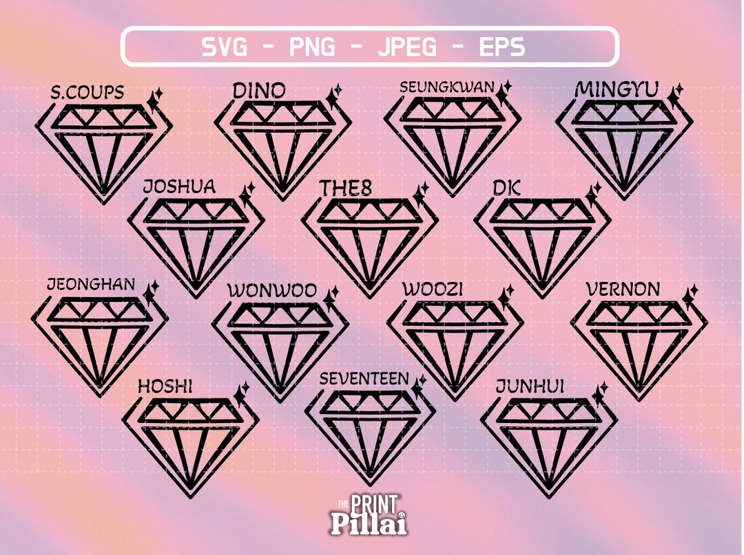 Seventeen Kpop Svg Eps Png Jpg Vector Files for Cricut and Silhouette ...