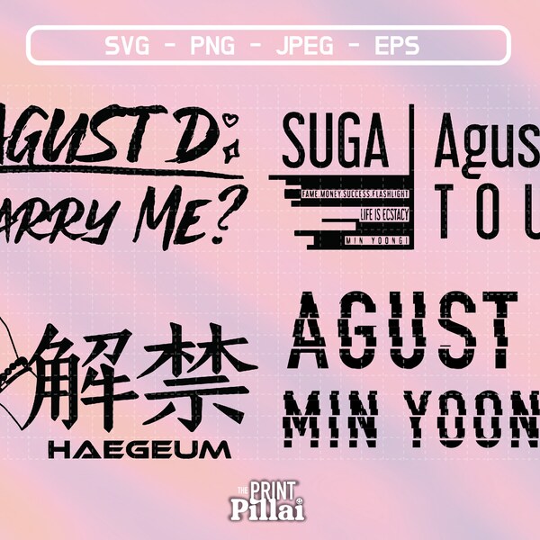 Bts Suga Svg - Etsy
