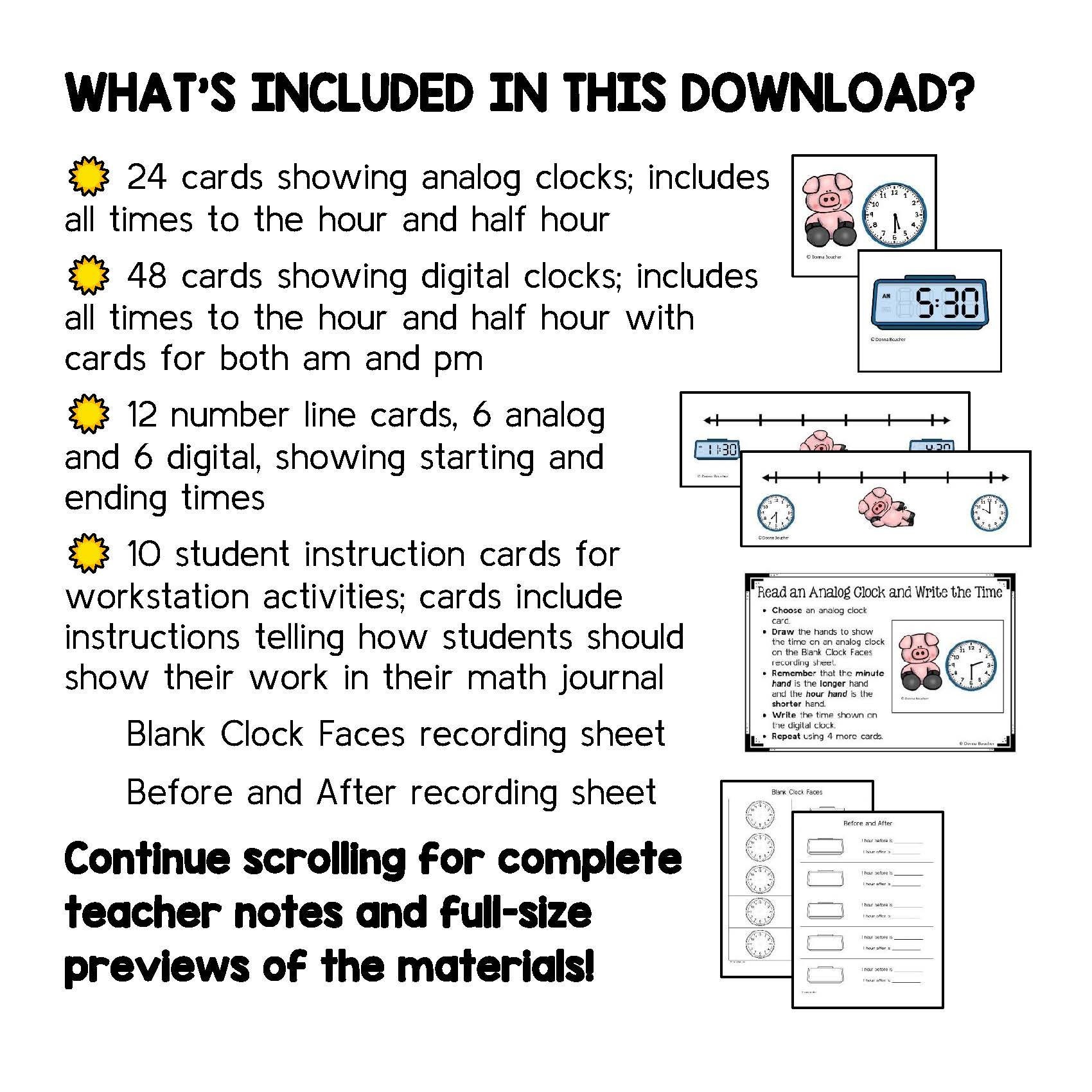Telling Time to the Hour and Half-hour - Etsy