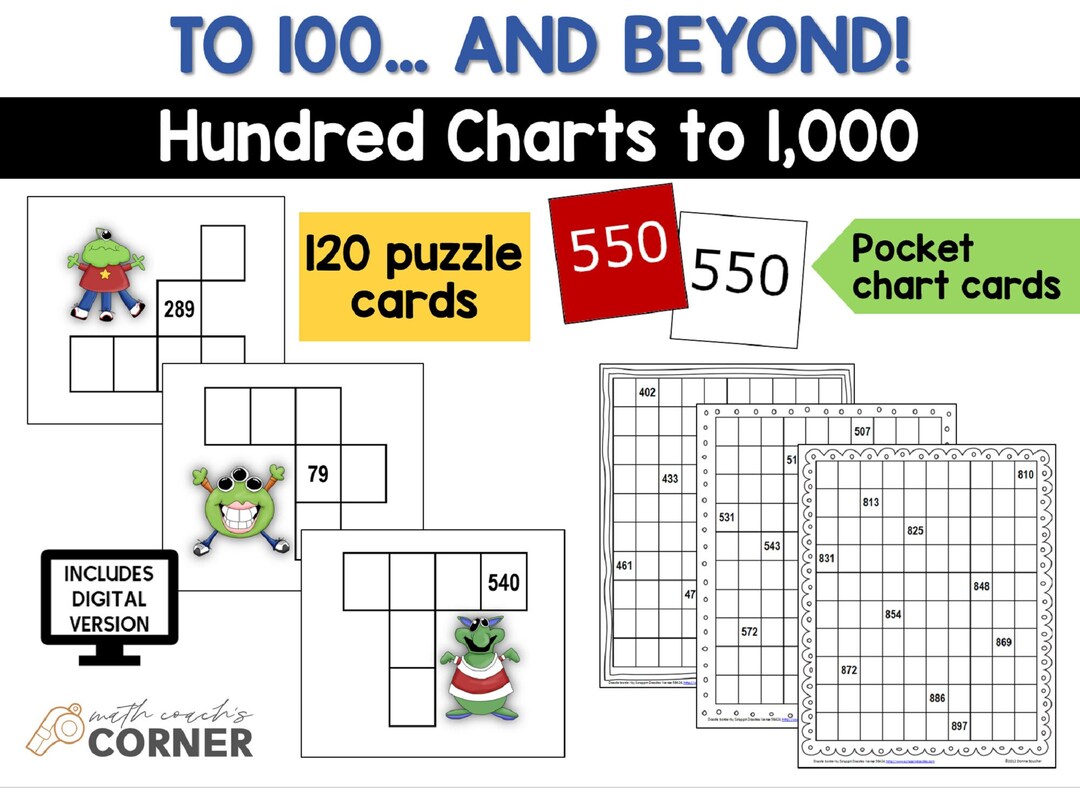 Hundred Charts and Hundred Chart Puzzles to 1000: Print and - Etsy