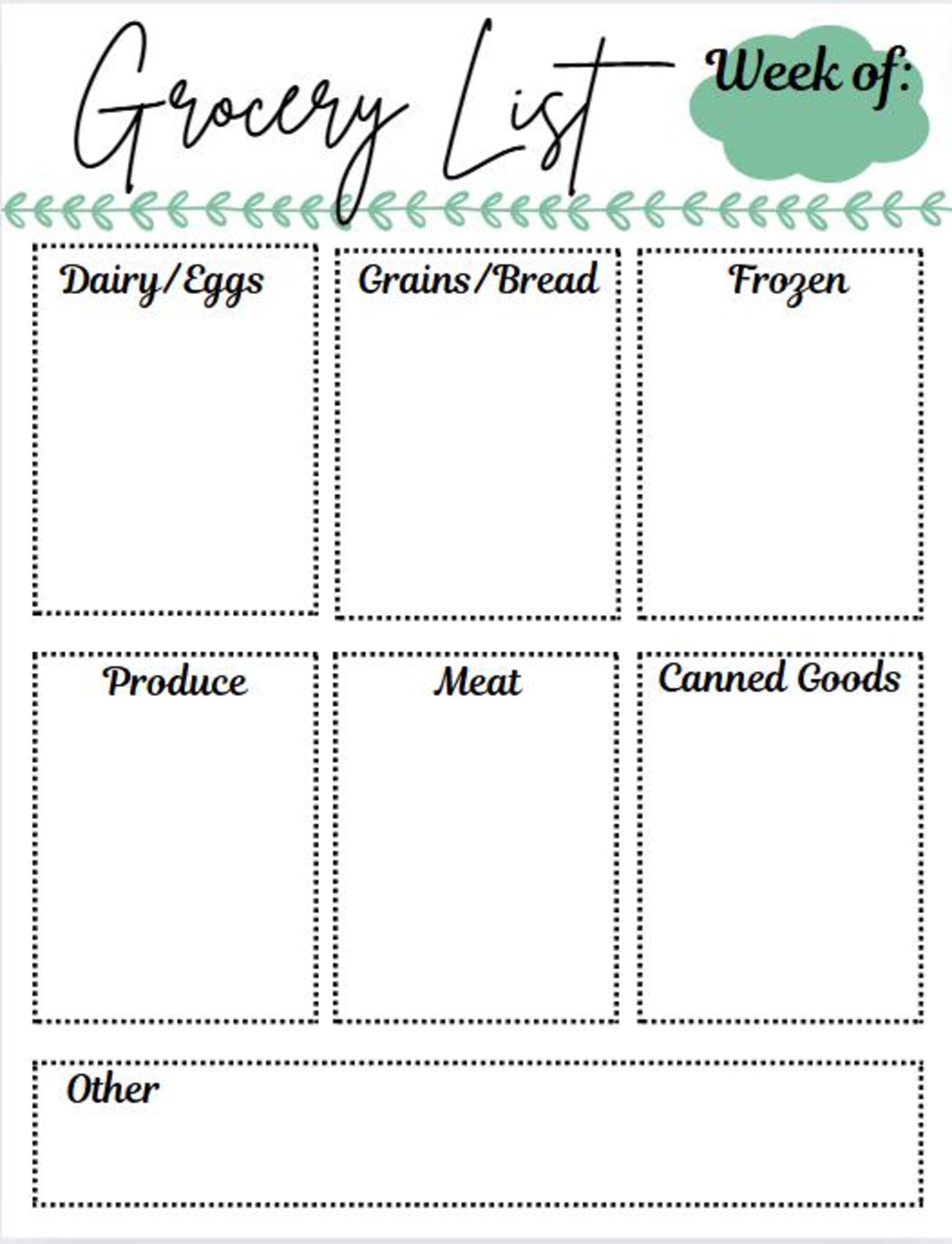 One Simple Meal Plan and One Grocery List Included in One Download for ...
