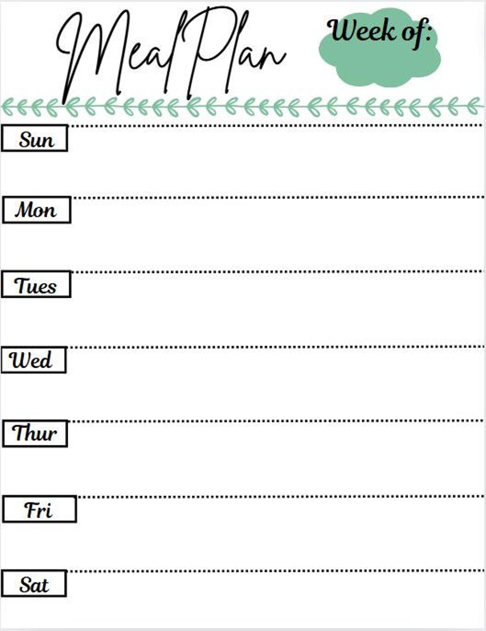 One Simple Meal Plan and One Grocery List Included in One Download for ...