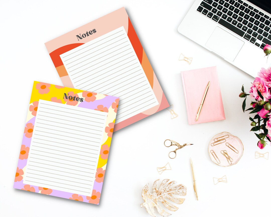 Retro 70s Groovy Stationery Notes Bundle 2 for Download - Downloadable ...