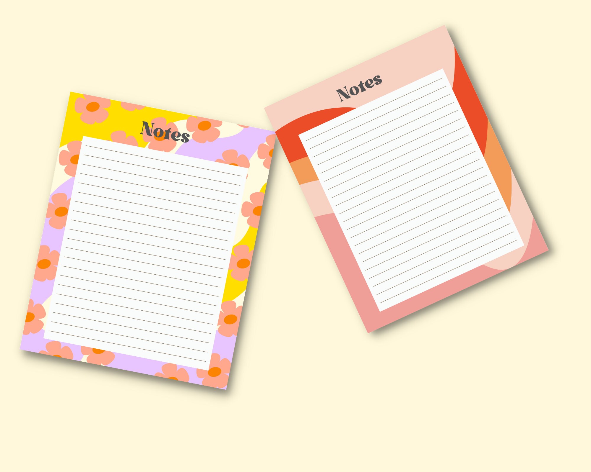 Retro 70s Groovy Stationery Notes Bundle 2 for Download - Downloadable ...