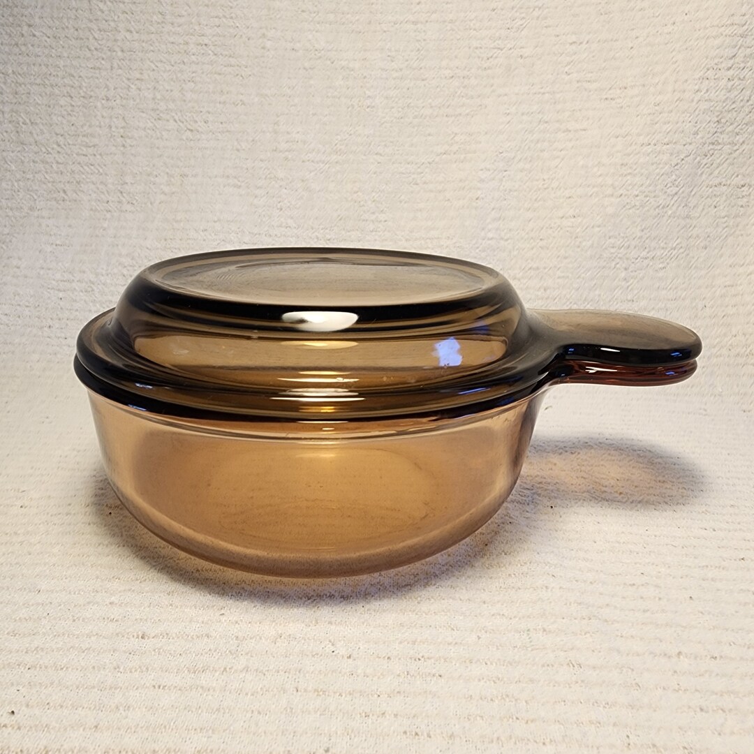 Vintage Pyrex Vision Corning Brown/amber Grab-it Soup Bowl With Handle ...