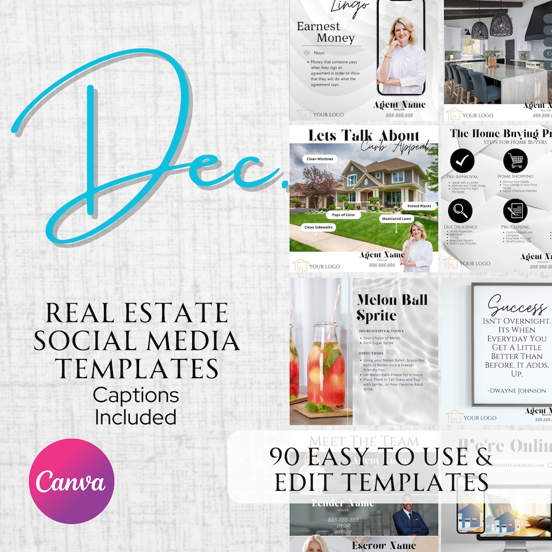 December Real Estate Agent Social Media Posts With Captions Real Estate ...