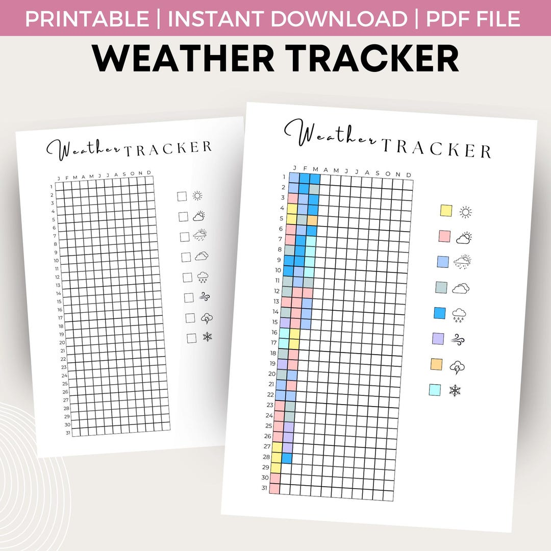Weather Tracker Journal – Color-coded Daily Weather Log | Yearly ...