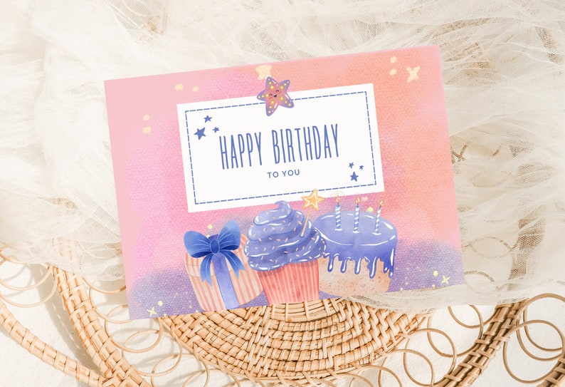 Happy Birthday Card Wishes - Digital Instant Download - Editable and ...