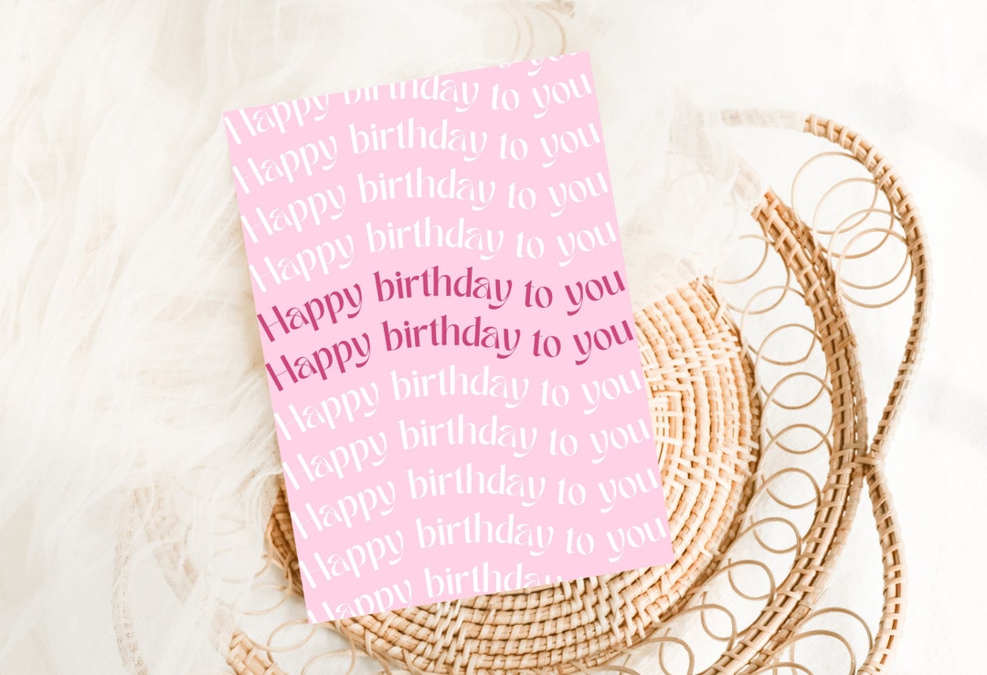 Retro Happy Birthday Card Wishes - Digital Instant Download - Editable and Printable -groovy ...