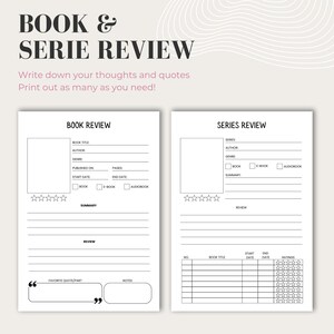Reading Planner Bundle | Printable Book Reading Journal | Reviews ...