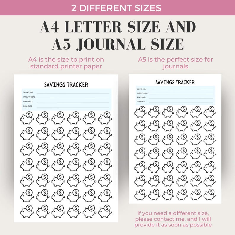 Savings Tracker Printable | Piggy Bank Goal Planner | Finance Template ...