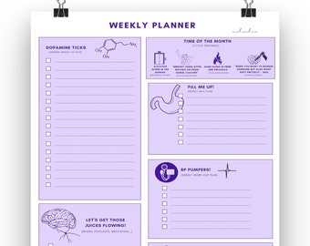 Pastel Pink Anatomy Inspired A4 Weekly Planner/printable and - Etsy