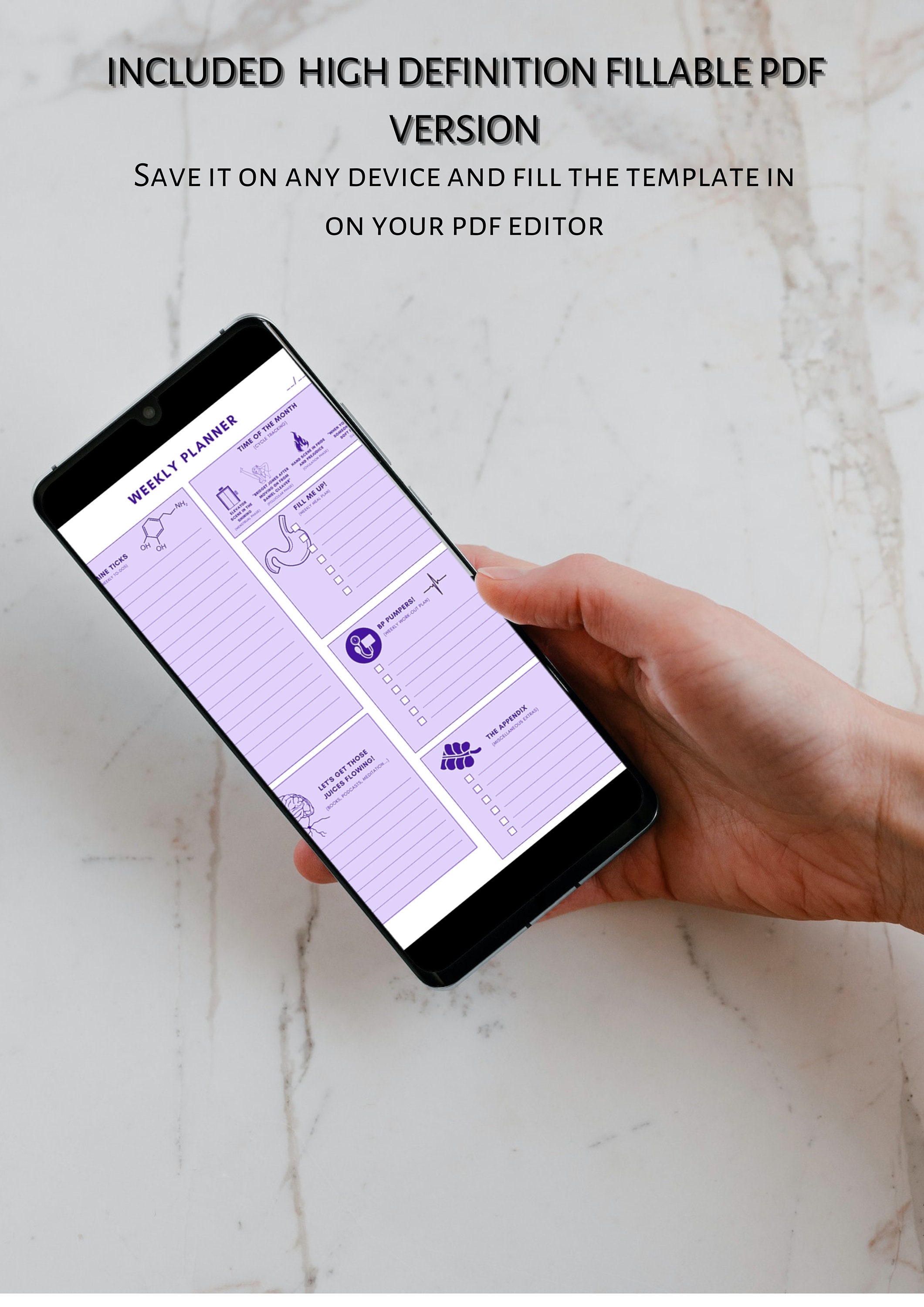 Pastel Violet Anatomy Inspired A4 Weekly Planner/printable and Fillable ...