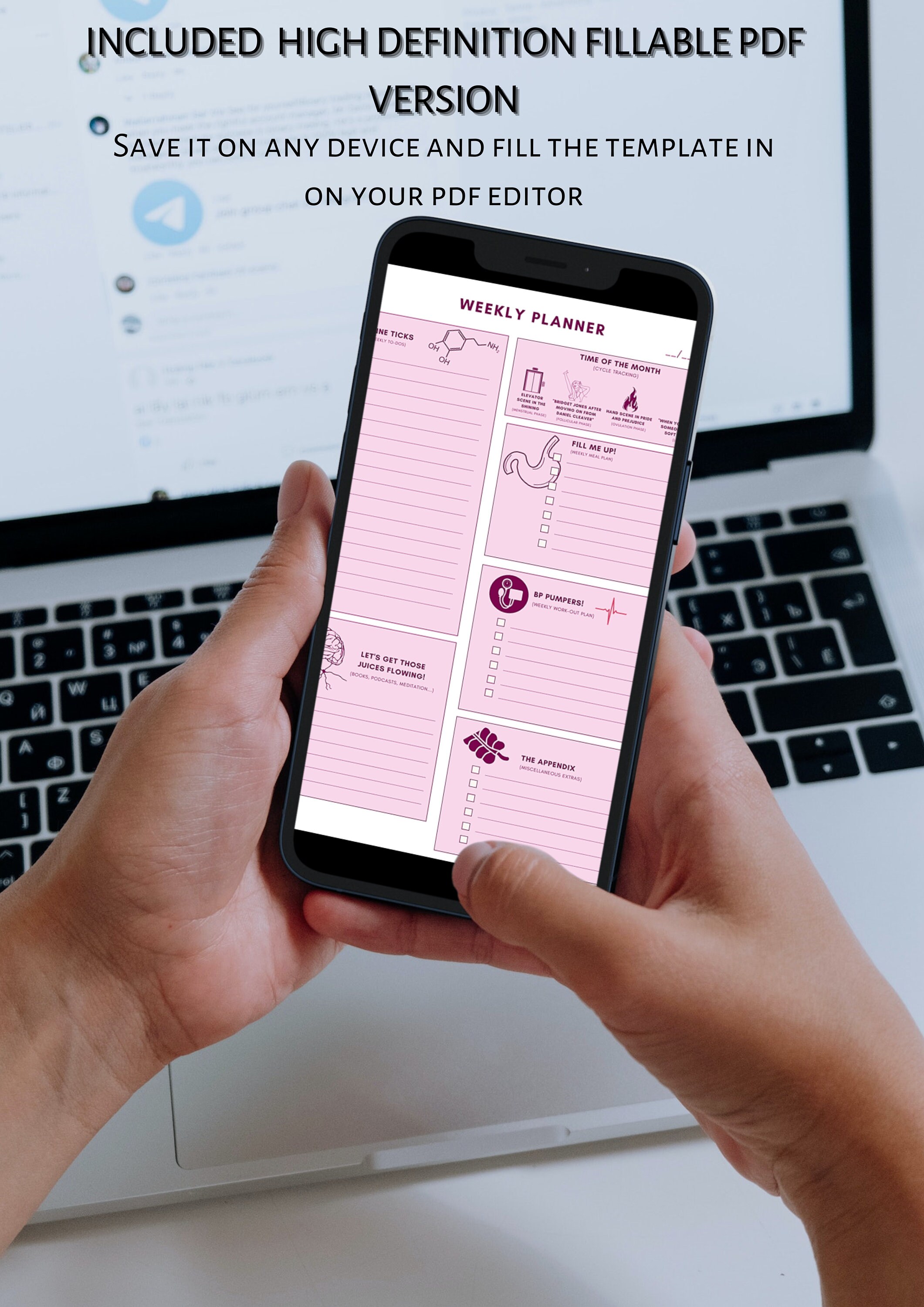 Pastel Pink Anatomy Inspired A4 Weekly Planner/printable and - Etsy