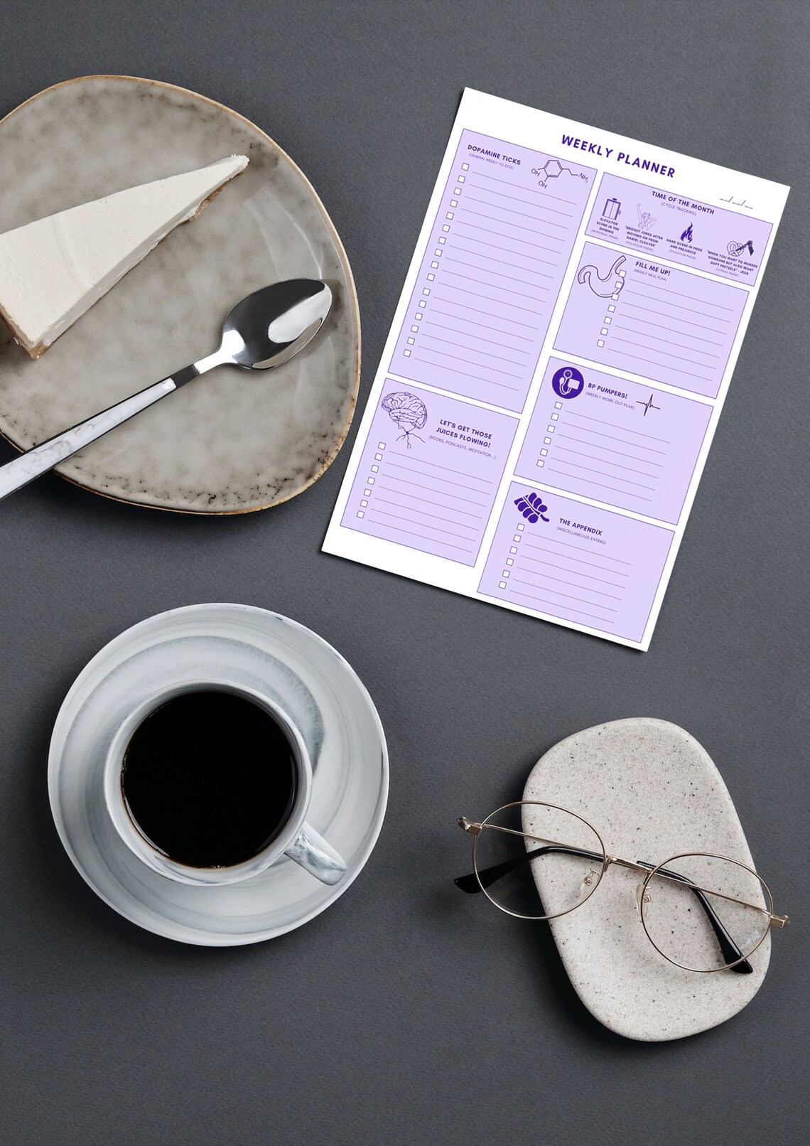 Pastel Violet Anatomy Inspired A4 Weekly Planner/printable and Fillable ...