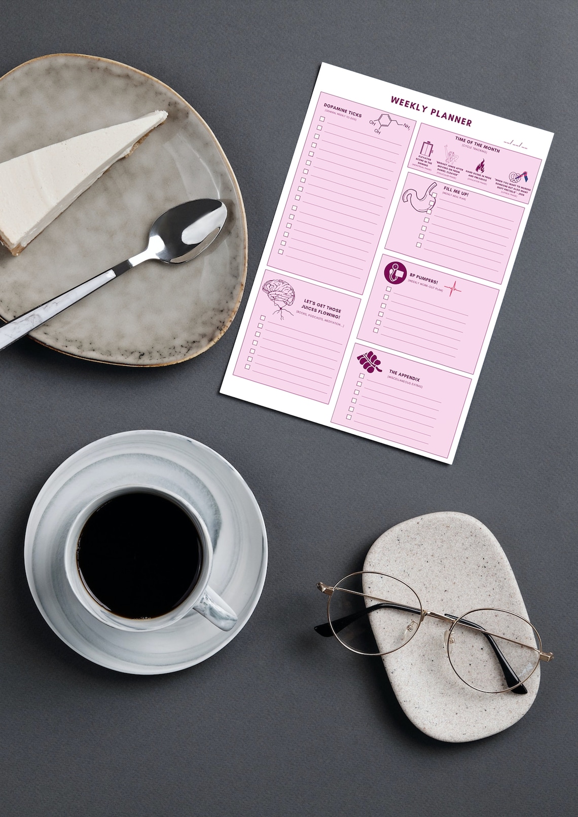 Pastel Pink Anatomy Inspired A4 Weekly Planner/printable and - Etsy