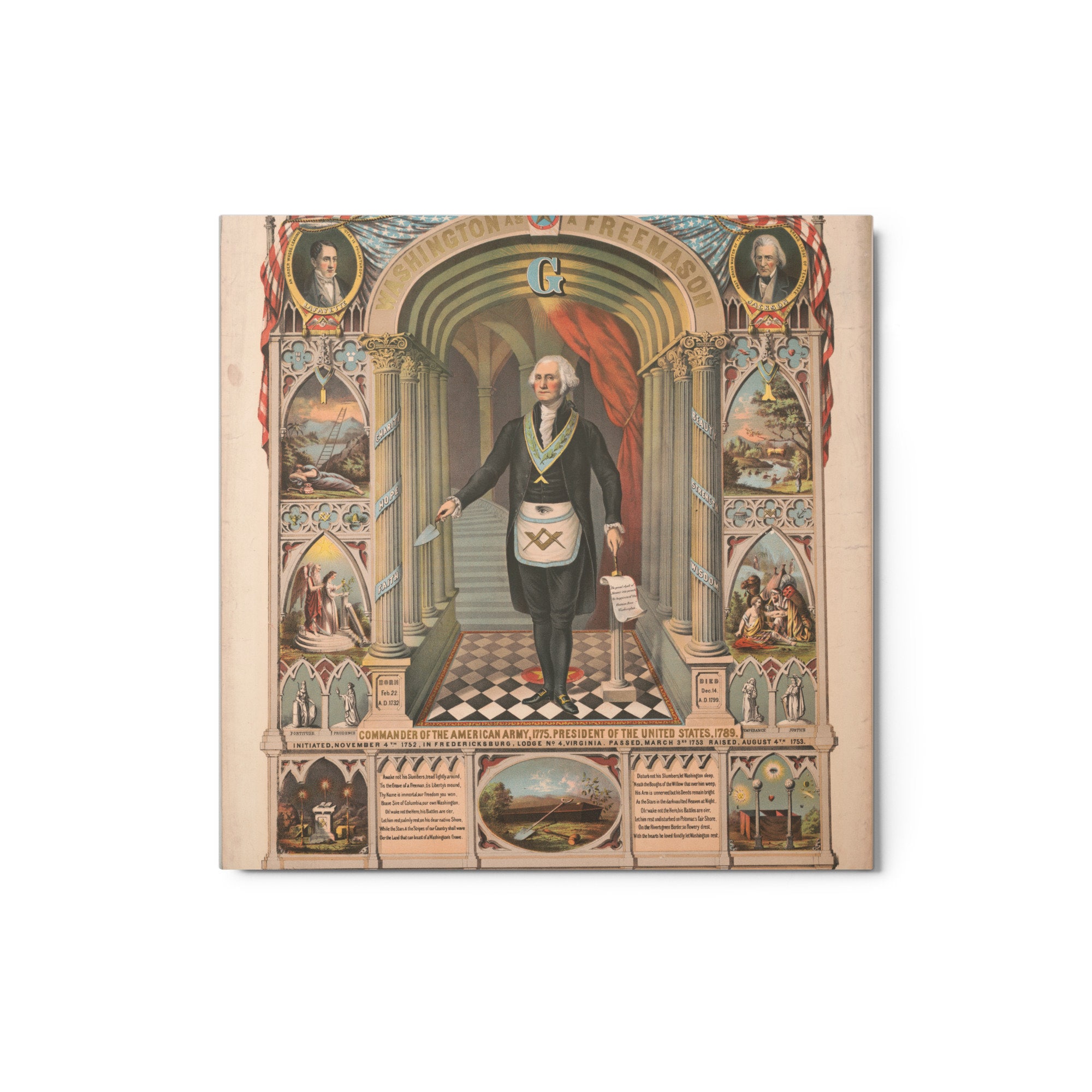 George Washington Masonic Metal Wall Art Freemason - Etsy