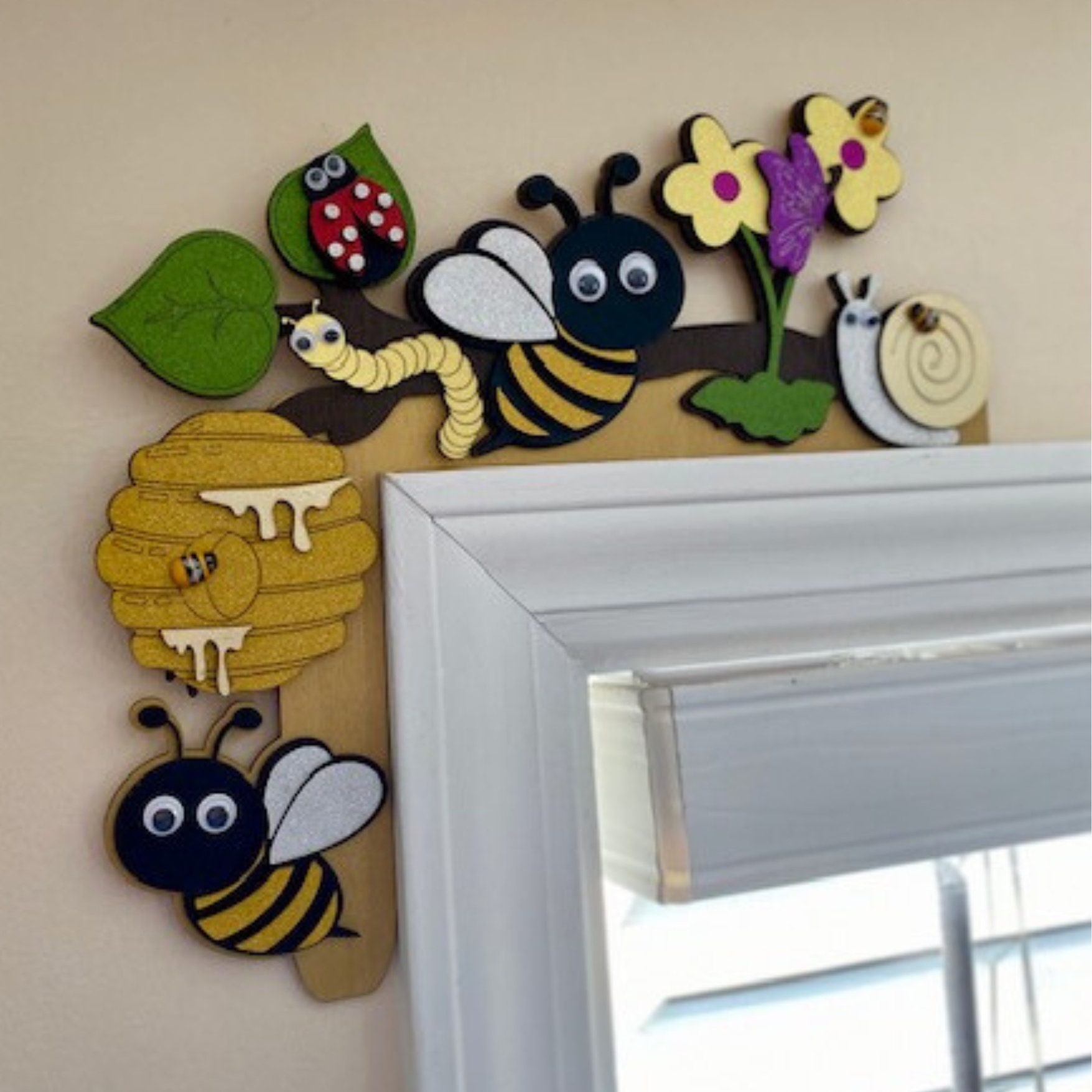 Bumble Bee Decor,indoor Wood Door Corner Hanger,spring and Summer ...