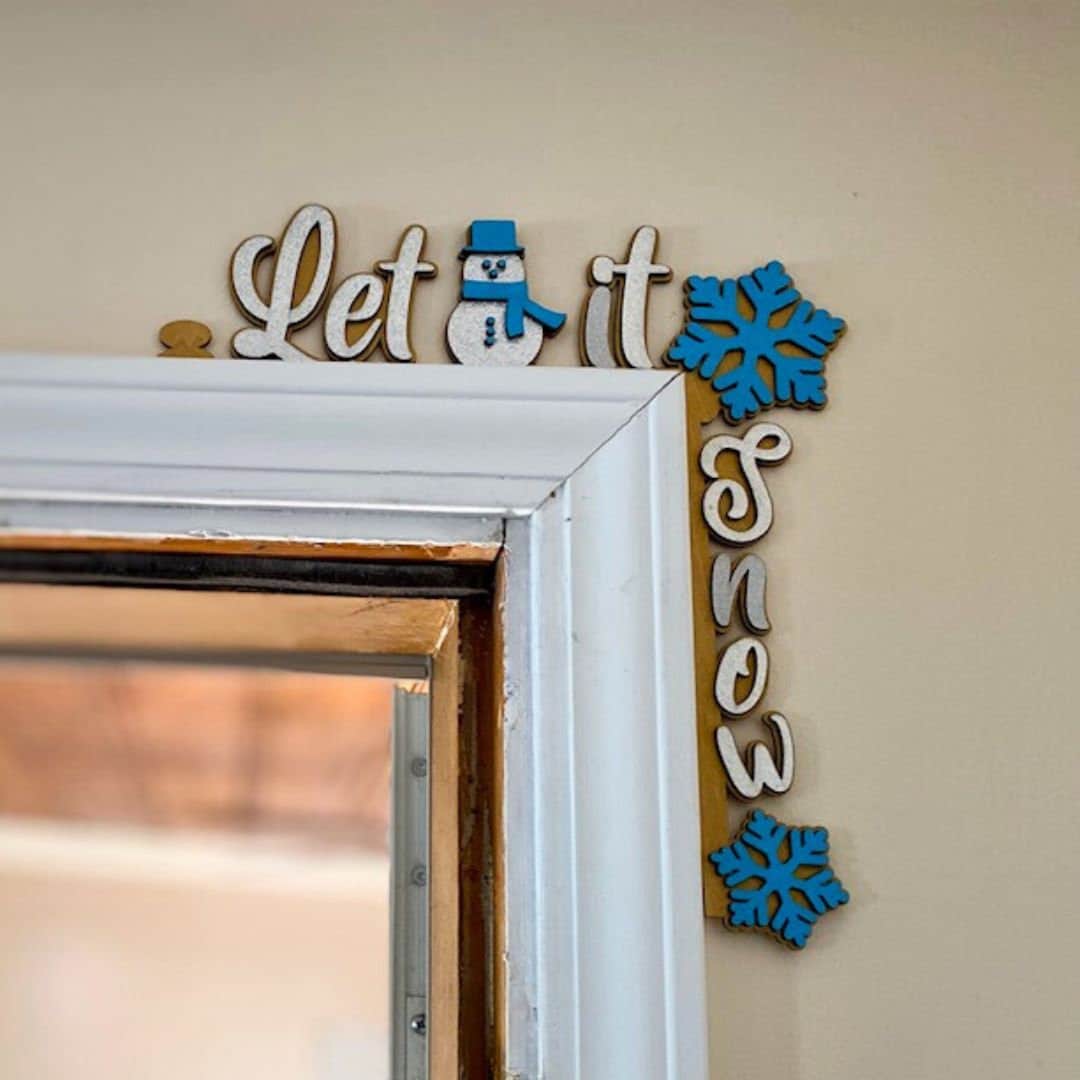 Christmas Door Corner Decoration, 3D Wooden "let It Snow" Holiday ...