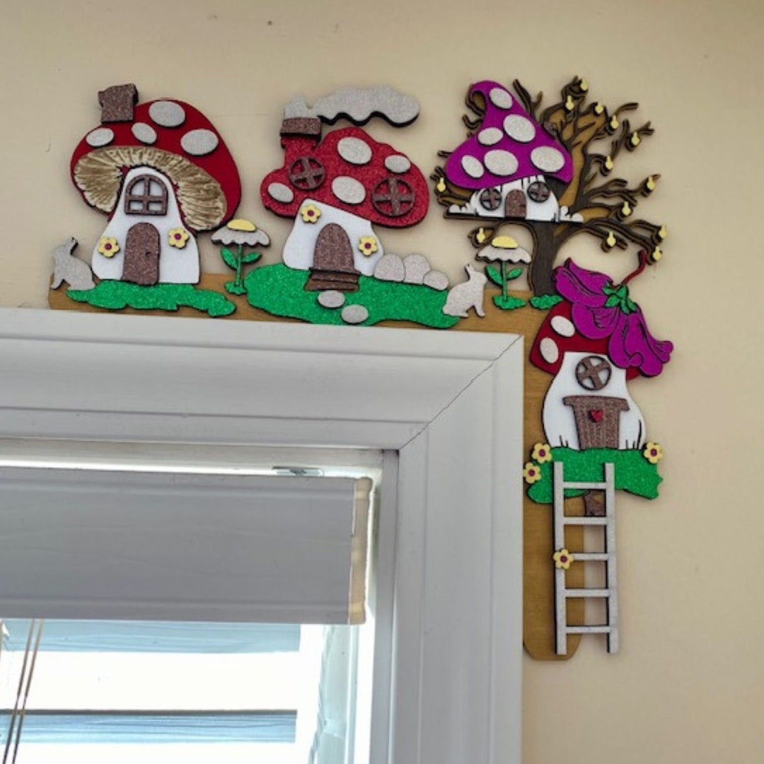 Enchanted Mushroom Cottage Door Corner Topper: 3D Whimsical Decor - Etsy