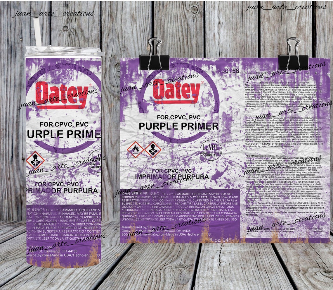 20 Oz Oatey Pvc Purple Primer Tumbler, Stainless Steel, Sublimation ...