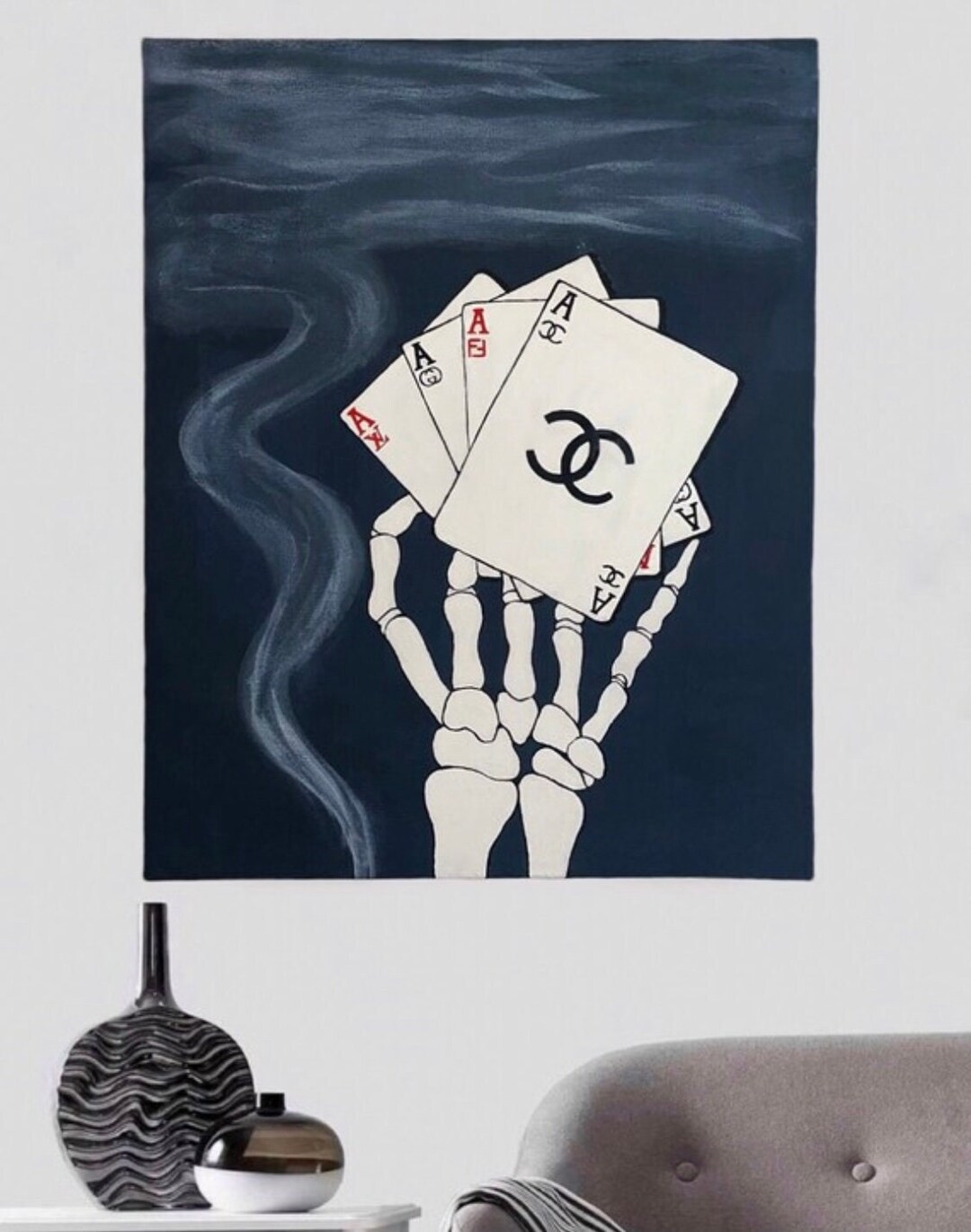 Card Deck Suits Hand Skeleton Smoke Bones - Etsy