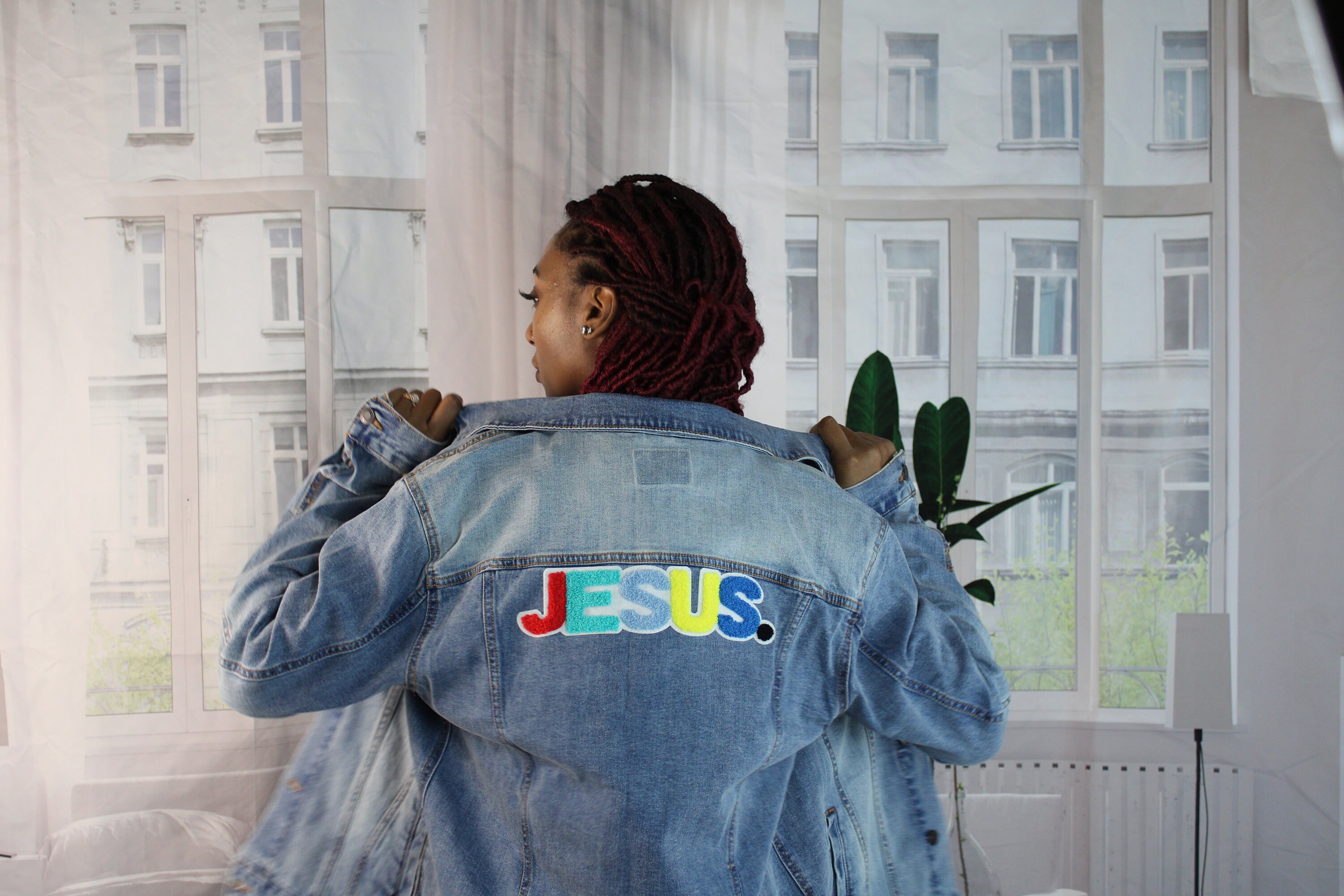Unisex Jesus Chenille Patch Denim Jacket - Etsy