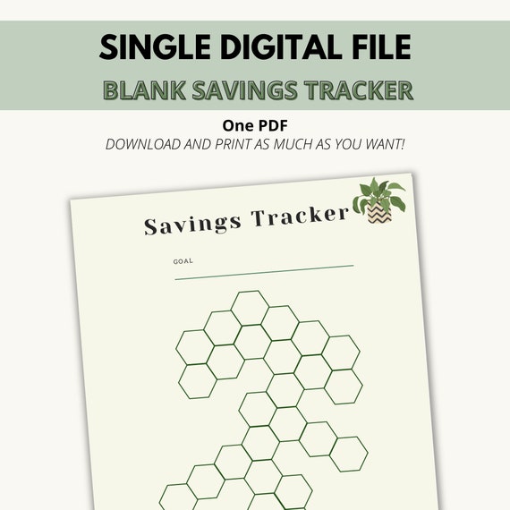 Blank Customizable Printable Savings Tracker Instant - Etsy