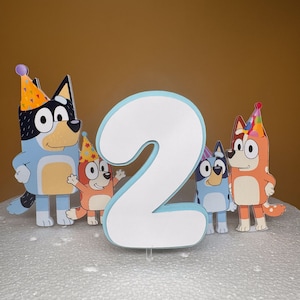 Bluey Cake Topper - Bluey Birthday - Bluey Cake - Bluey Theme Party ...